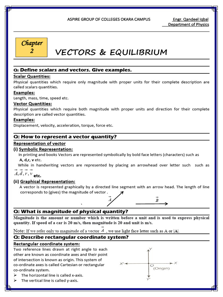 Vectors and Equilibrium Explained | PDF | Euclidean Vector | Cartesian ...