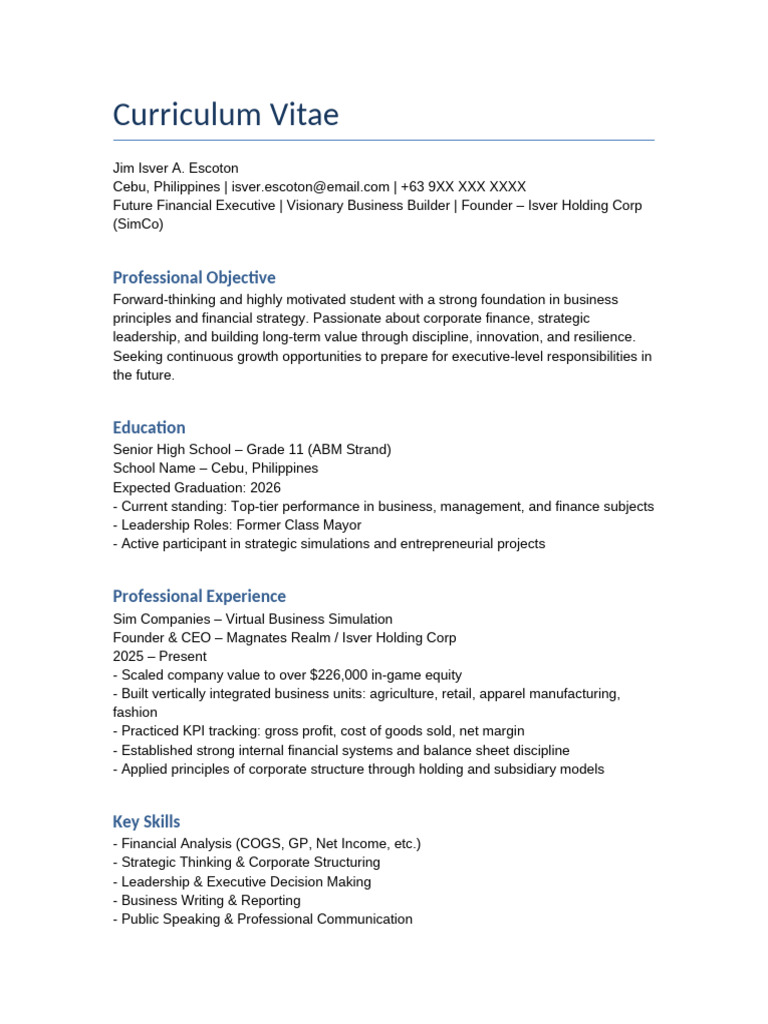 Isver CV | PDF