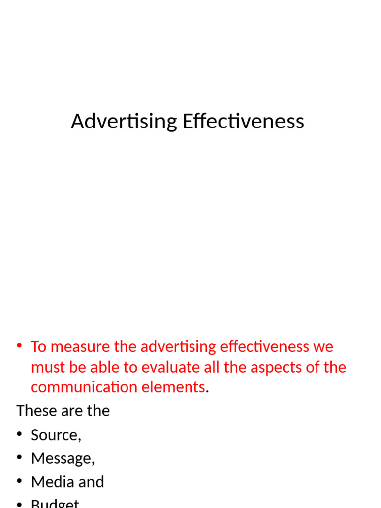 Advertising Effectiveness, PRE & POST Techniques | PDF | Advertising ...