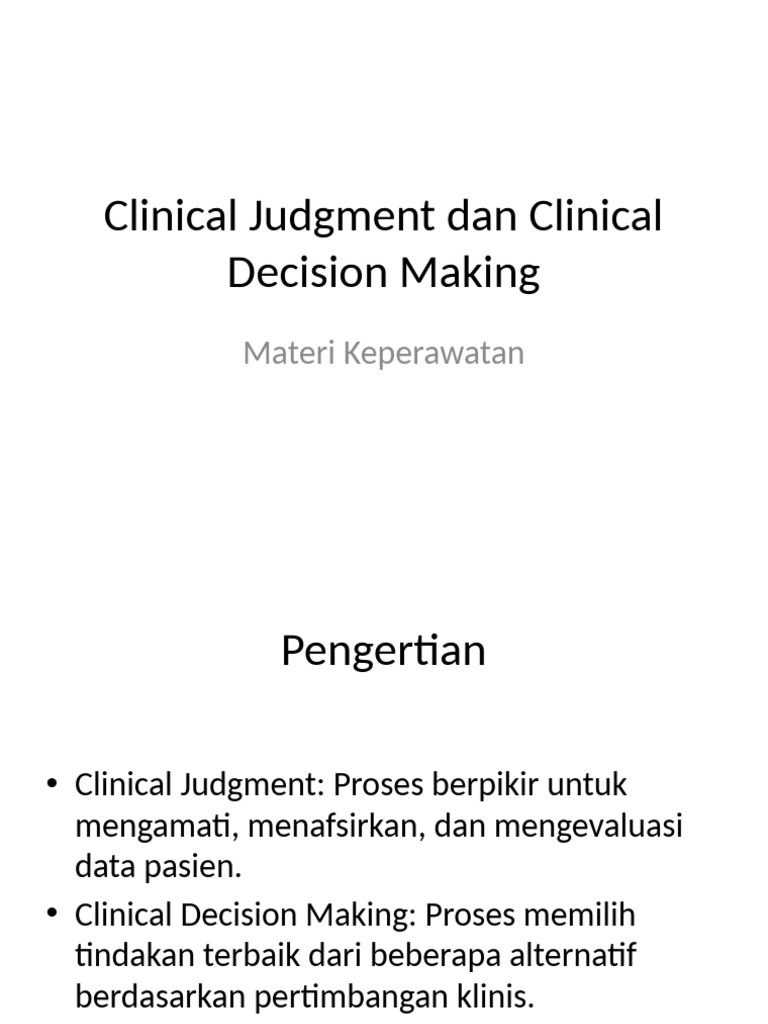 Clinical Judgment Decision Making | PDF