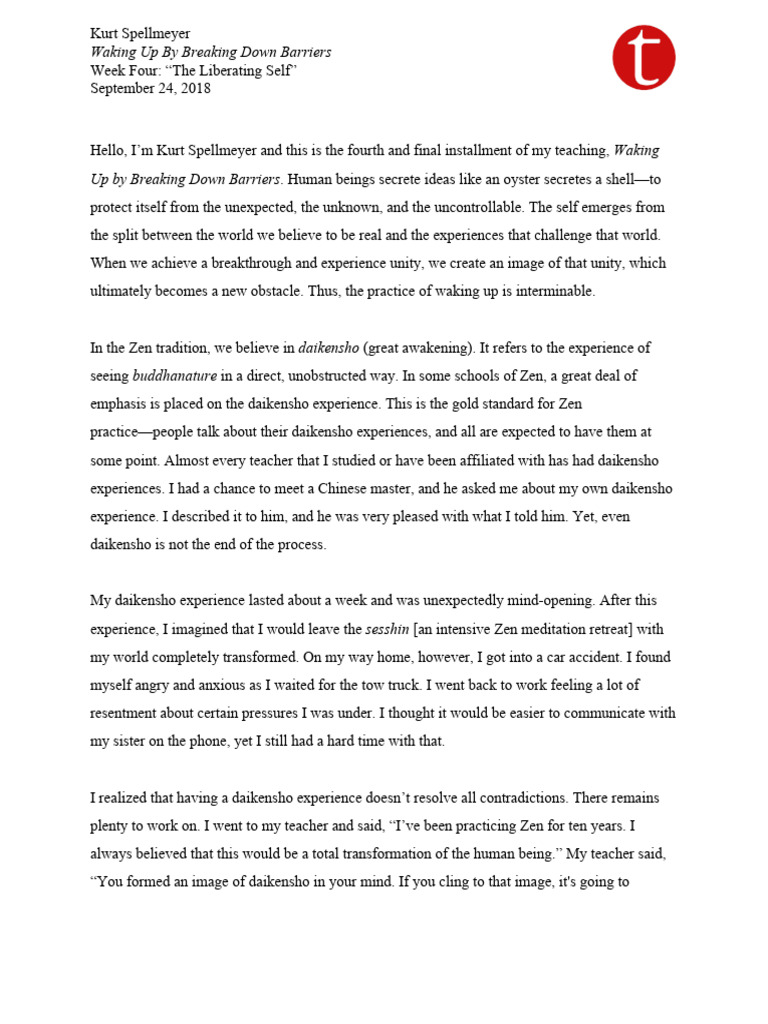 Kurt Spellmeyer Week 4 4 | PDF | Zen | Kōan