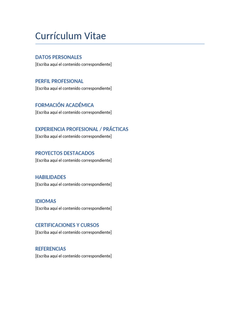 Plantilla de Currículum Vitae Harvard | PDF