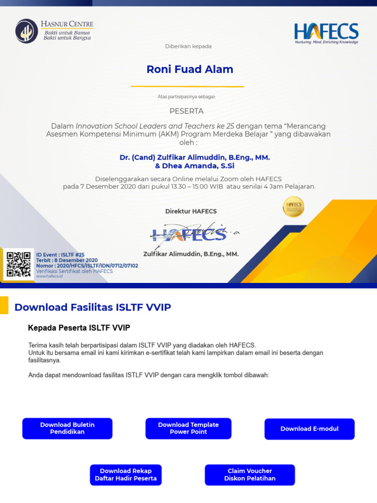 VVIP ISLTF 25 Roni Fuad Alam | PDF