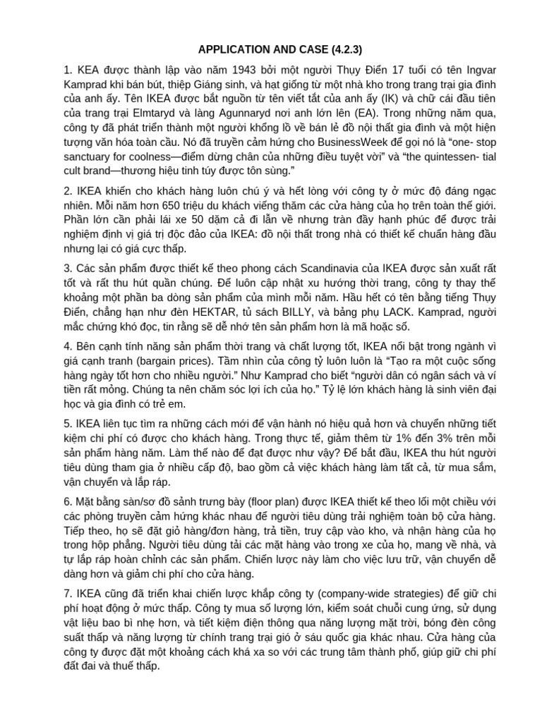 Case Study IKEA | PDF