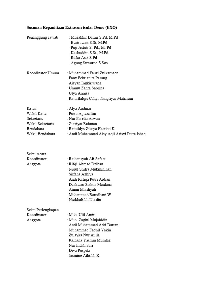 Susunan Kepanitiaan | PDF