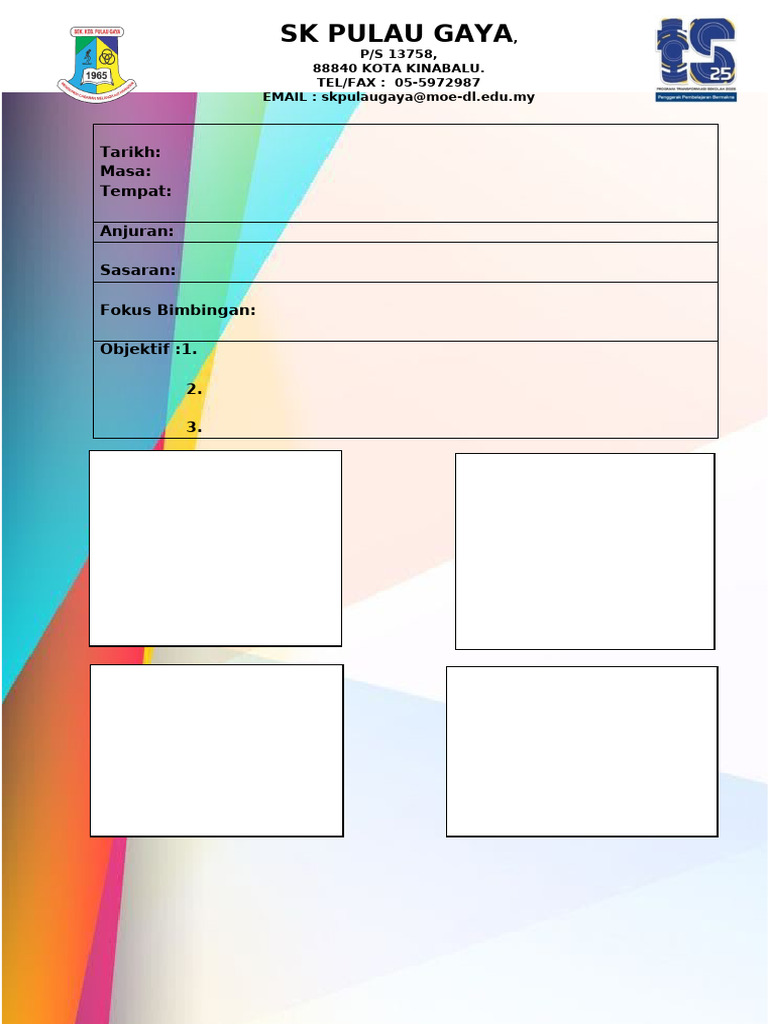 SK Pulau Gaya Opr 2025 (Template Kosong) | PDF