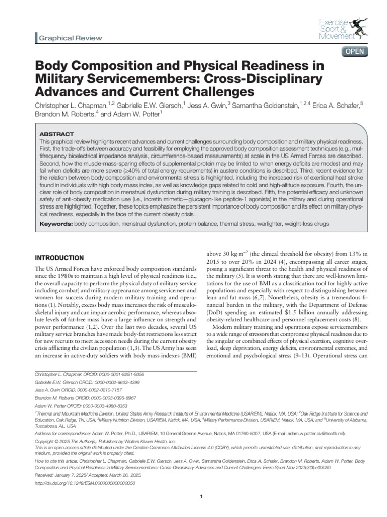 Body Composition Standards in Military | PDF | Menstrual Cycle | Obesity