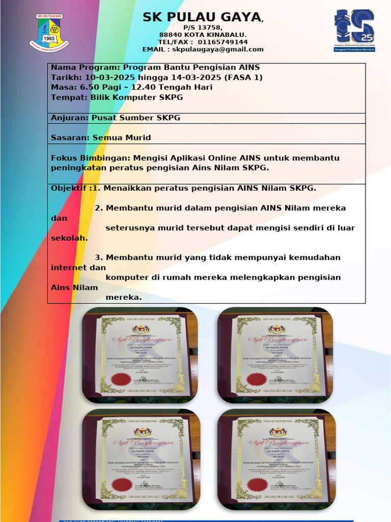 SK Pulau Gaya Opr 2025 (TS25) | PDF