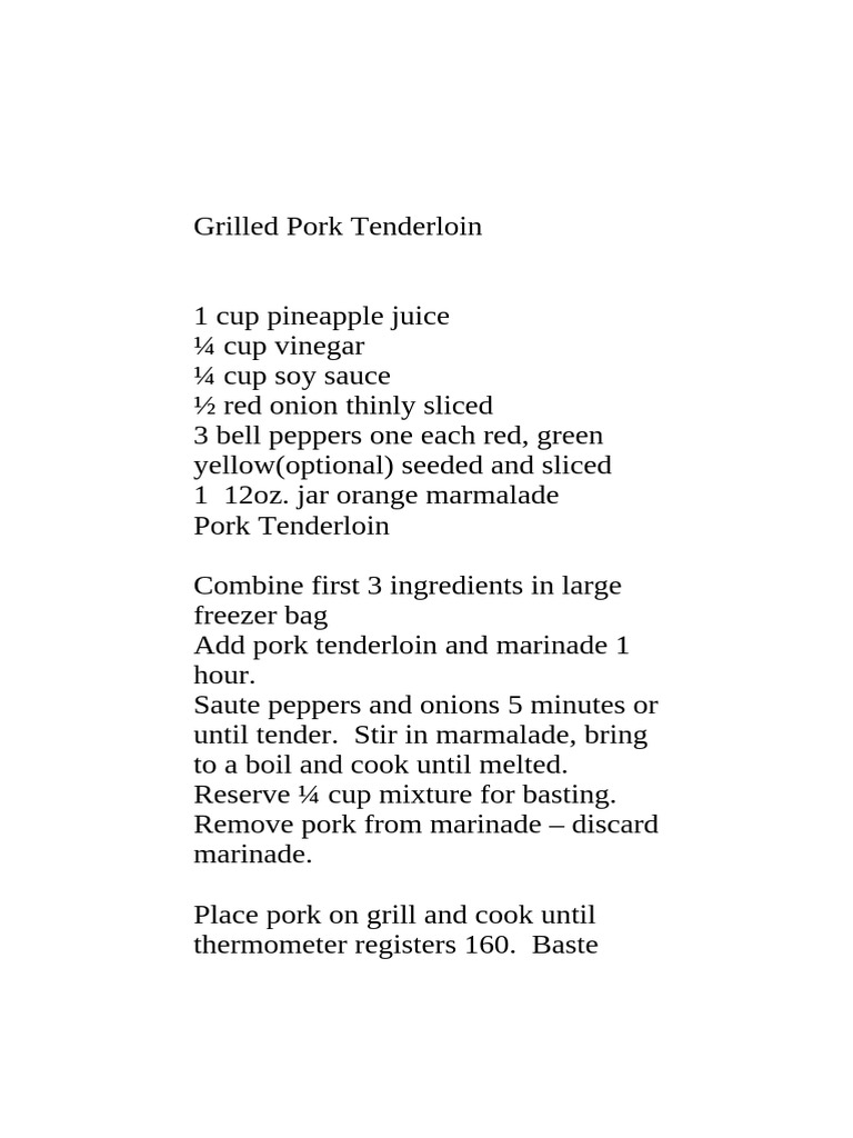 Grilled Pork Tenderloin | PDF