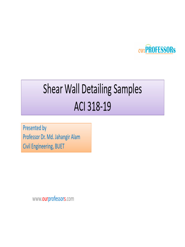 10 Detailing of Shear Wall As Per ACI 318-19 | PDF