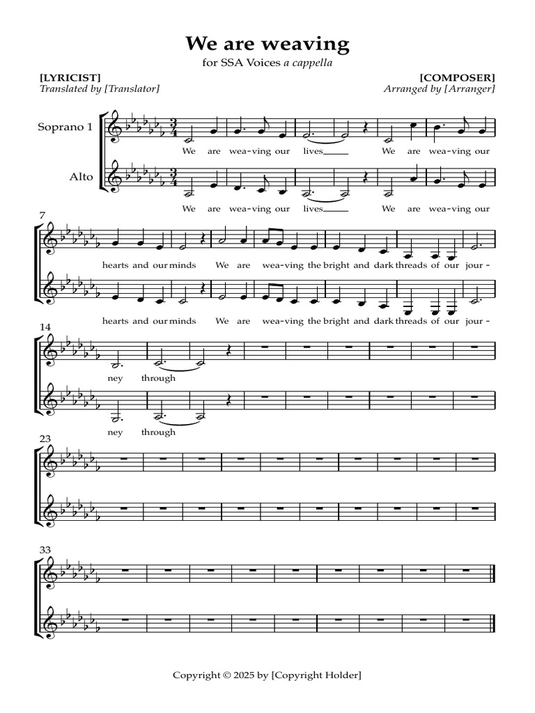 We Are Weaving Our Lives: Lyrics | PDF | Singing | Vocal Music