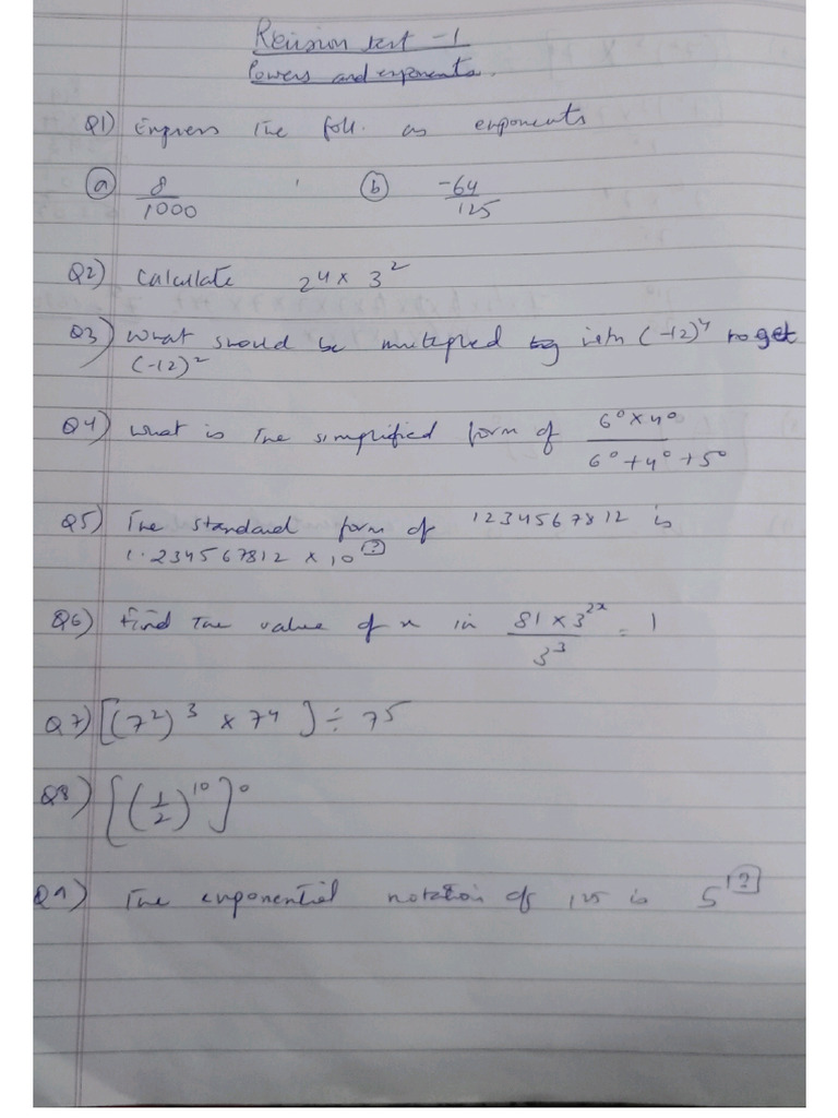 CH Power and Exponent Revision | PDF