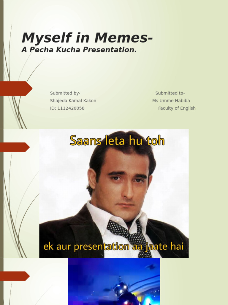Myself in Memes - A Pecha Kucha Presentation | PDF