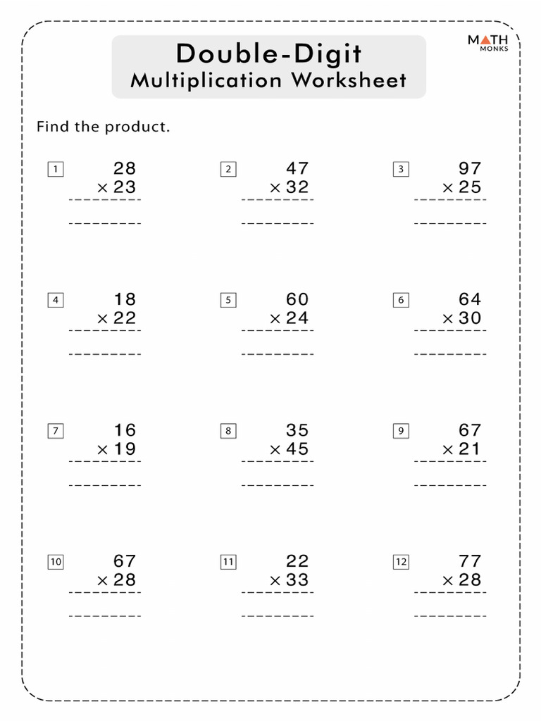 Double Digit Multiplication Worksheets Grade 5 | PDF