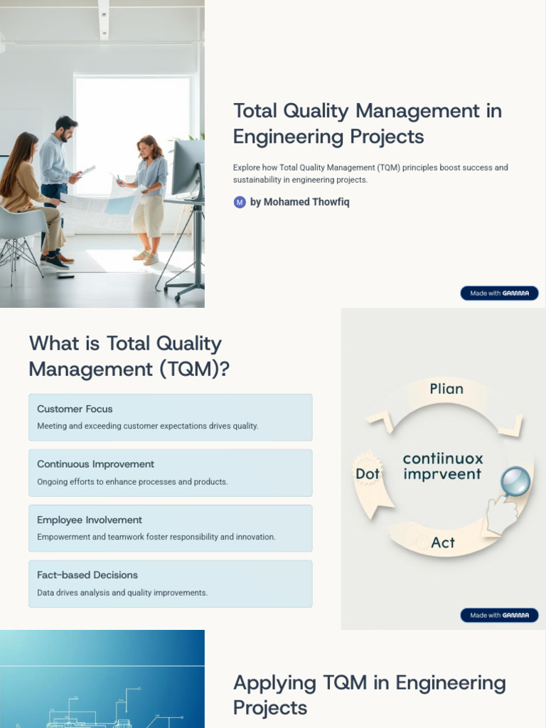 Total Quality Management in Engineering Projects | PDF | Quality ...