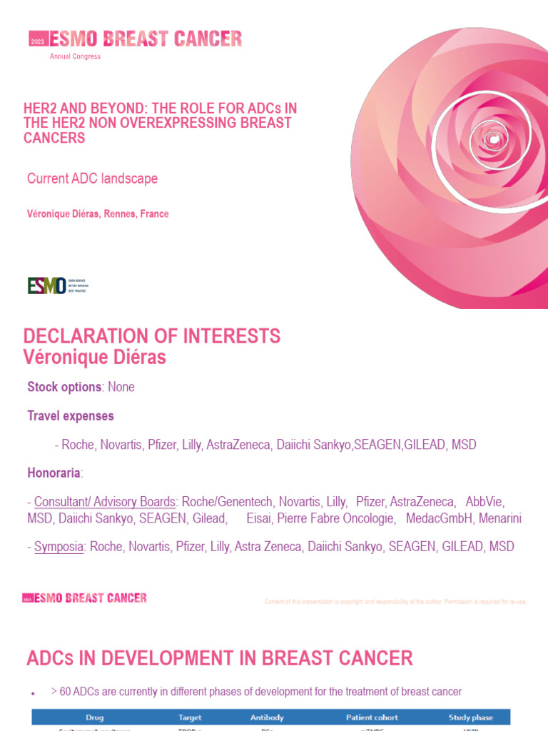 Esmo Breast Cancer 2023 Adc V Dieras09may23 | PDF | Medical Specialties | Cancer