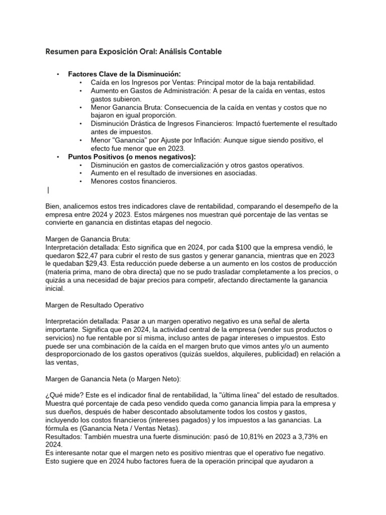 Resumen para Exposición Oral_ Análisis Contable | PDF | Economias ...
