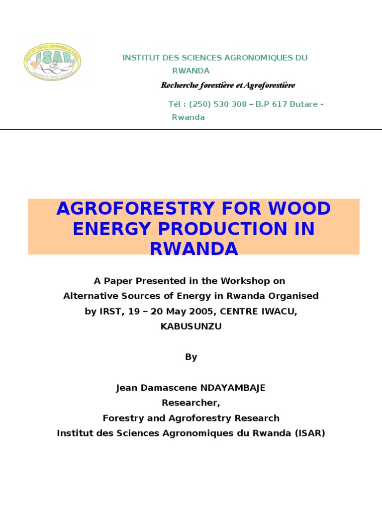 Agroforestry Production For Energy Production in Rwanda | PDF | Trees ...