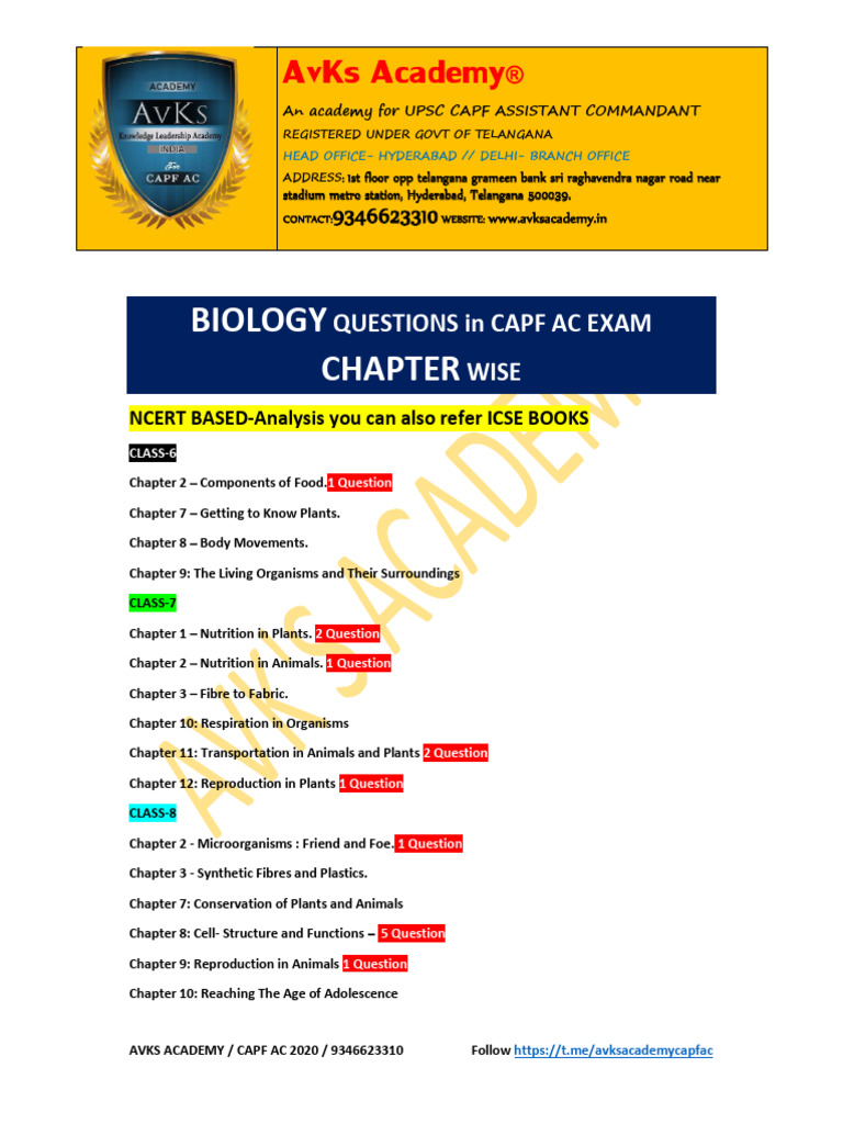 Biology Important Chapters | PDF | Cell Membrane | Cell (Biology)