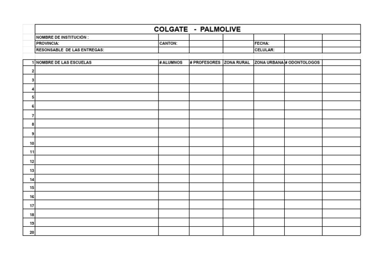 # de Escuelas - Hoja 1 | PDF