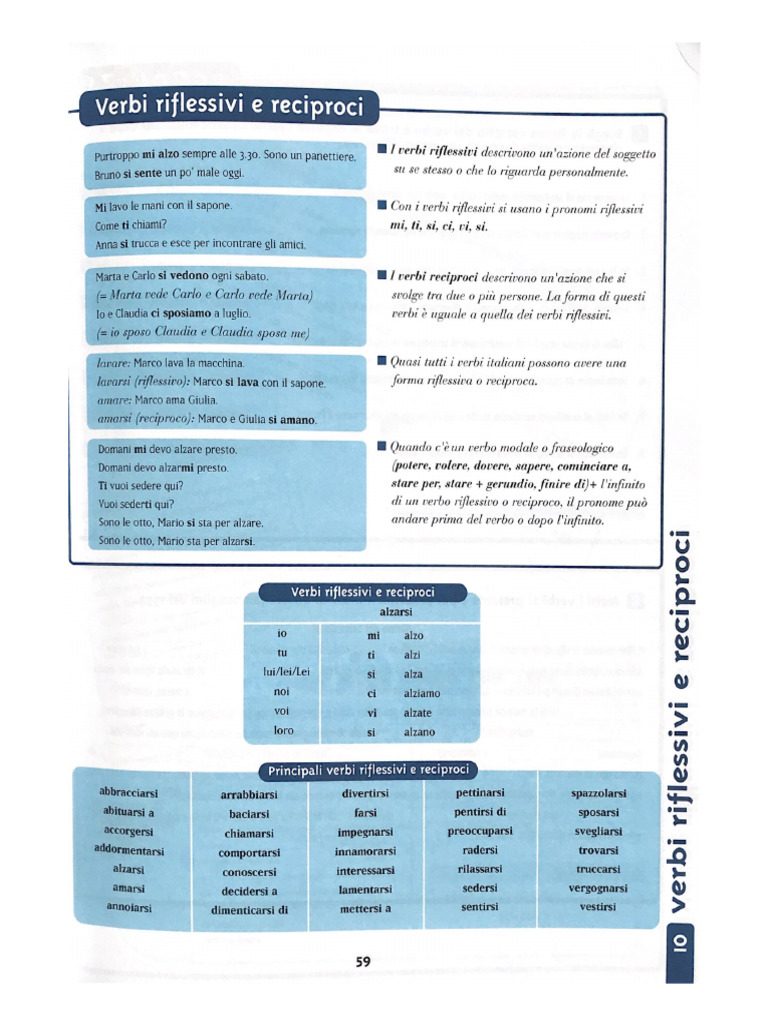 Verbi Riflessivi e Reciproci | PDF