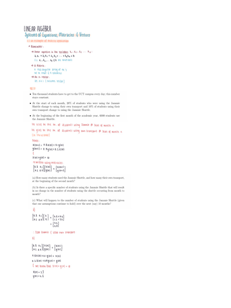 linear-algebra-summary-mathematics-ii | PDF