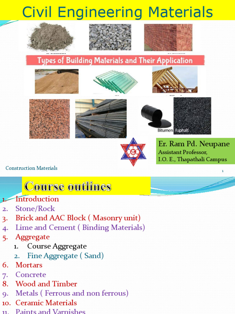 1.introduction To Civil-Engineering Materials | PDF | Building ...