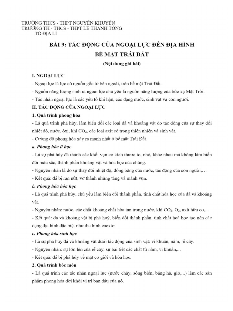 Tac Dong Cua Ngoai Luc | PDF