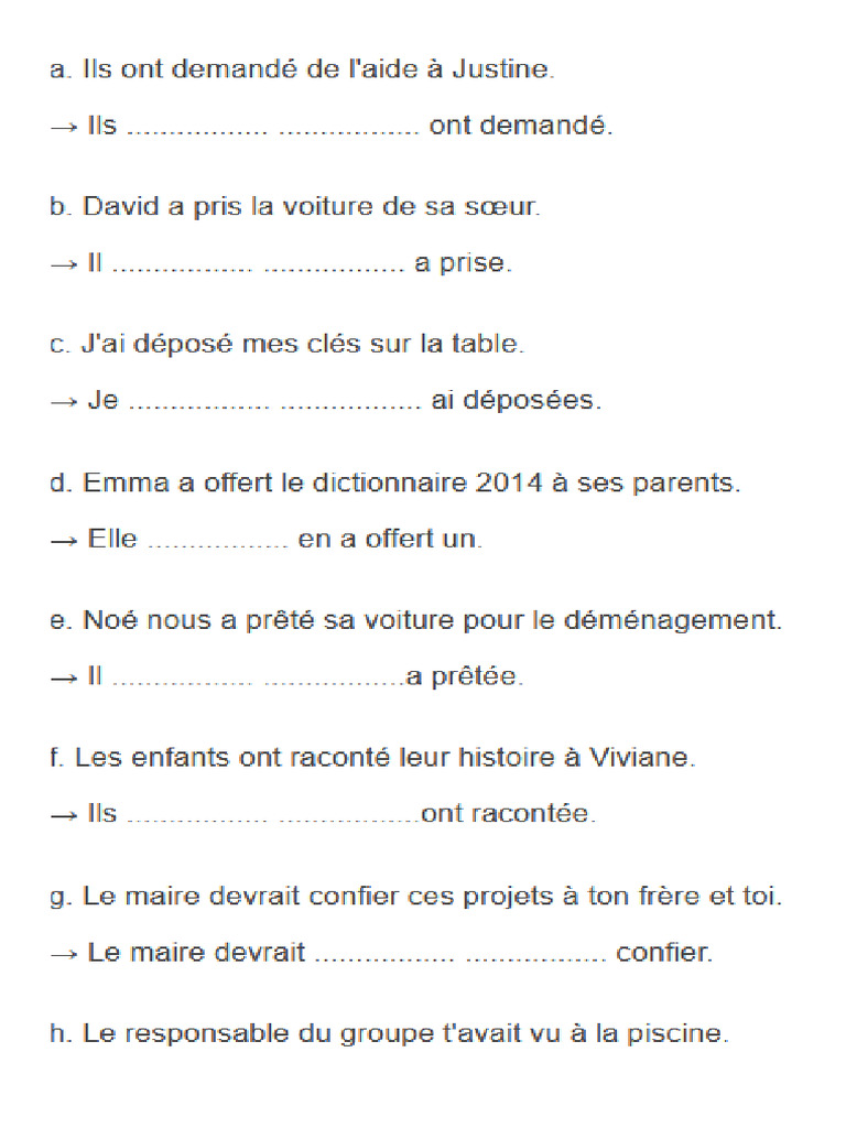 Ordre Pronoms Exercice | PDF