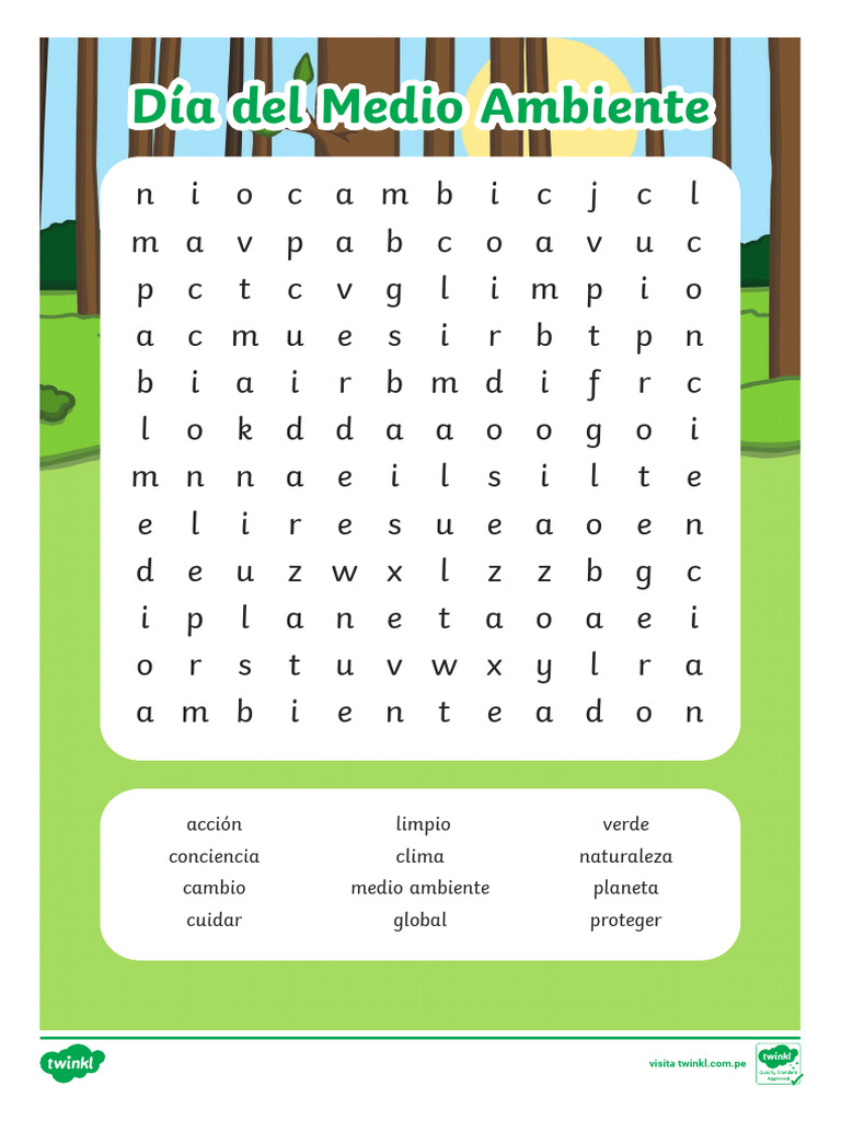 Sopa de letras - medio ambiente | PDF