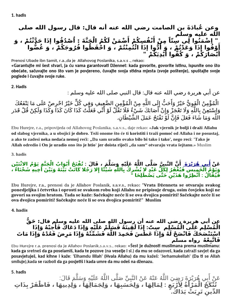 Hadisi 3 Razred | PDF