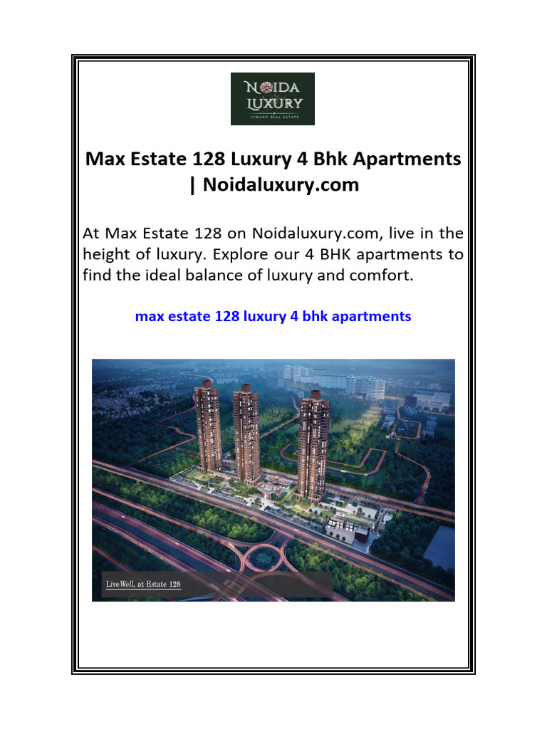 Max Estate 128 Luxury 4 BHK Homes | PDF