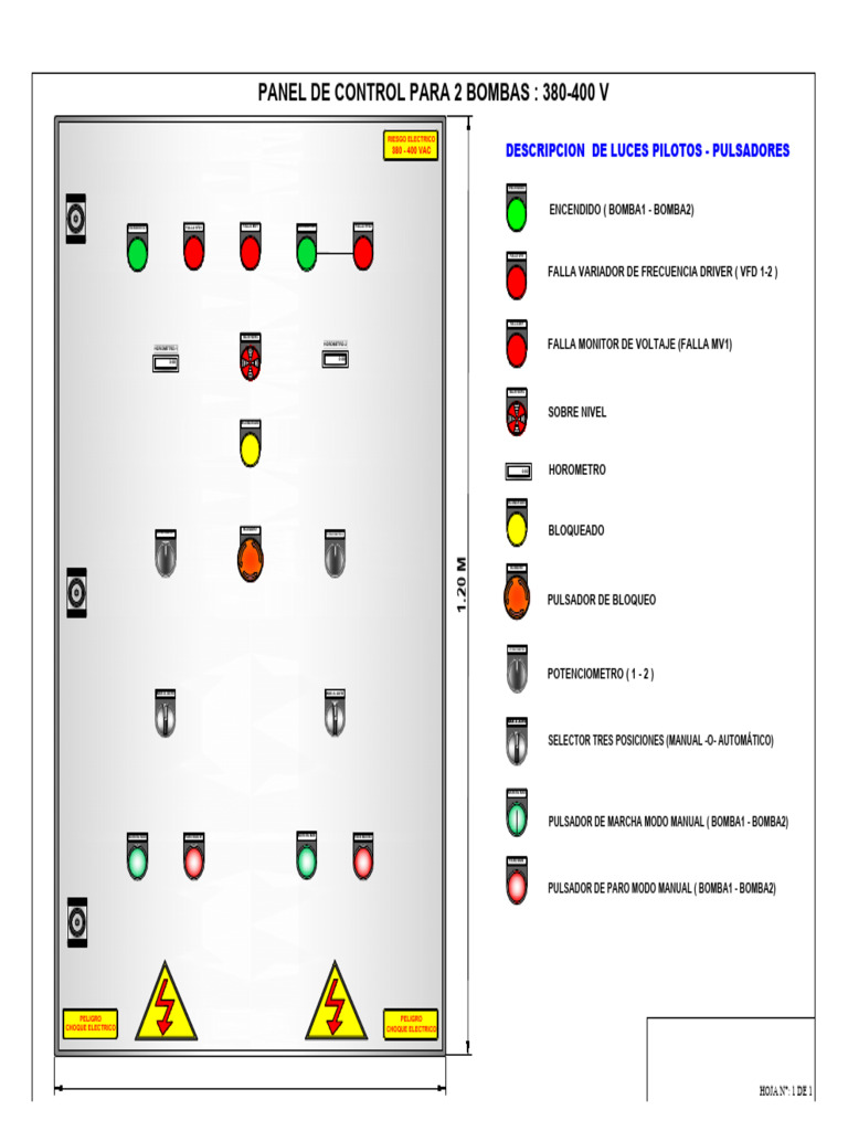 PANEL DE CONTROL P 2 BOMBAS | PDF | Electricidad | Ingenieria Eléctrica
