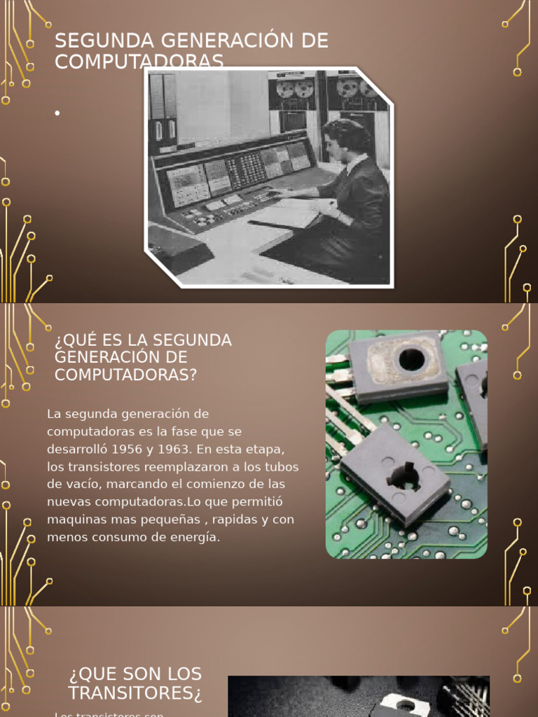 Segunda Generación de Computadoras Tecnologia | PDF | Transistor ...