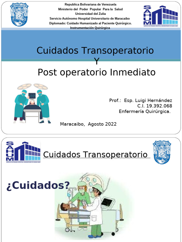 Cuidados Transoperatorio | PDF | Cirugía | Anestesia