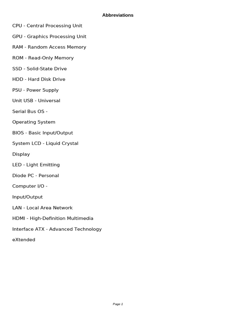 Abbreviations Abstract Computer System | PDF