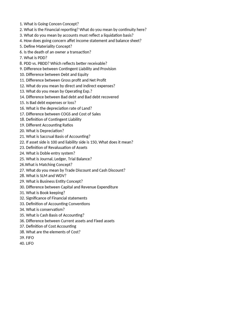 Accounts Questions | PDF