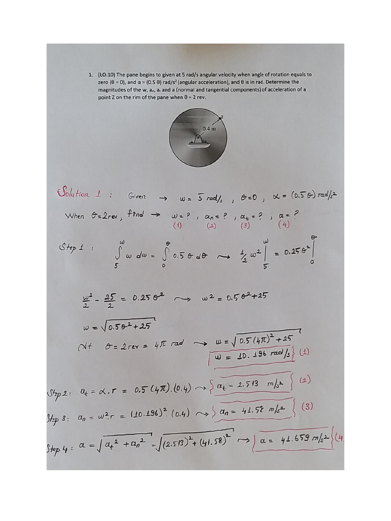 Dynamics Final Solutions | PDF