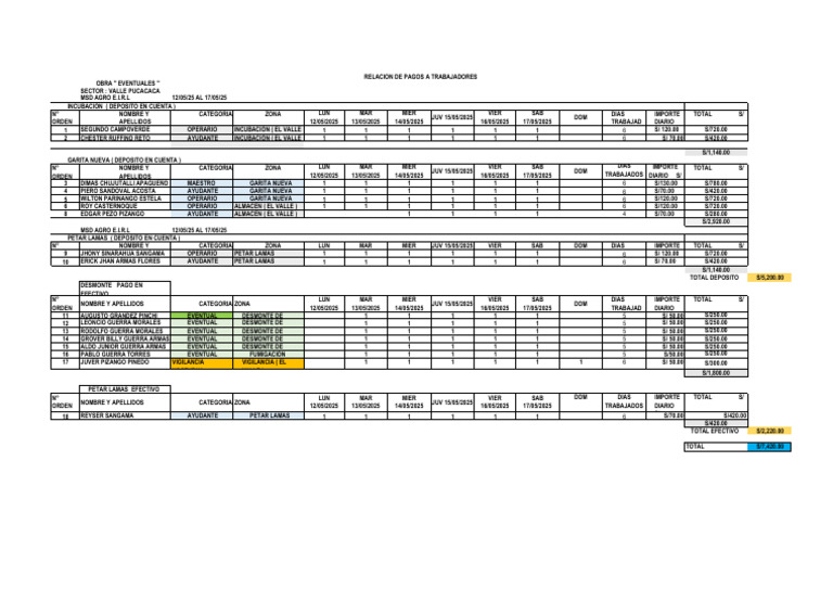 PLANILLA GENERAL 12.05.2025 AL 17.05.2025 - (1) | PDF