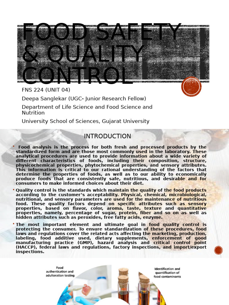 Food Safety and Quality Control Overview | PDF | Foods | Hazard ...