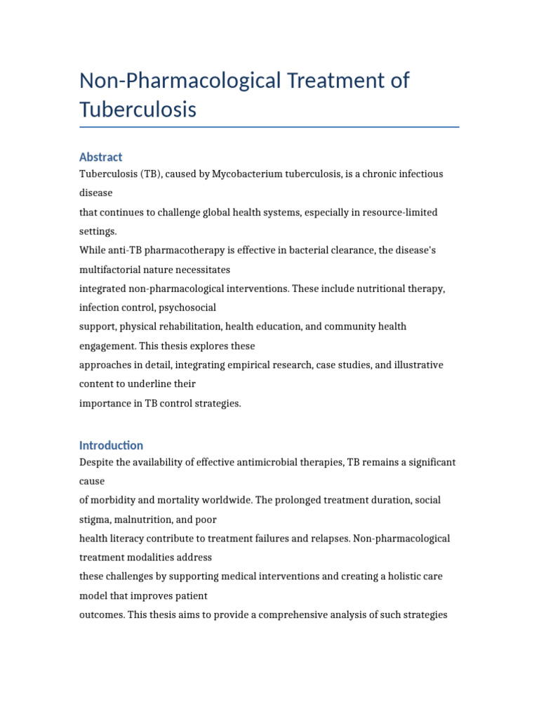 Non-Pharmacological TB Treatment Strategies | PDF | Tuberculosis ...