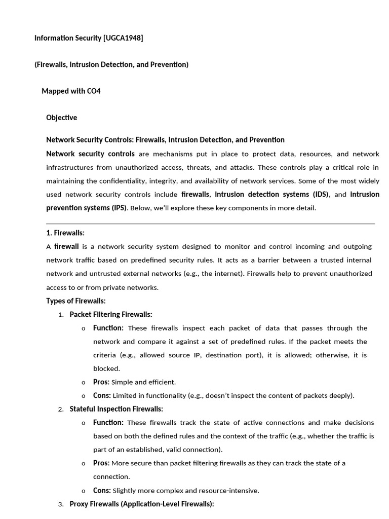 Firewalls Intrusion Detection And Prevention Pdf Firewall Computing Security