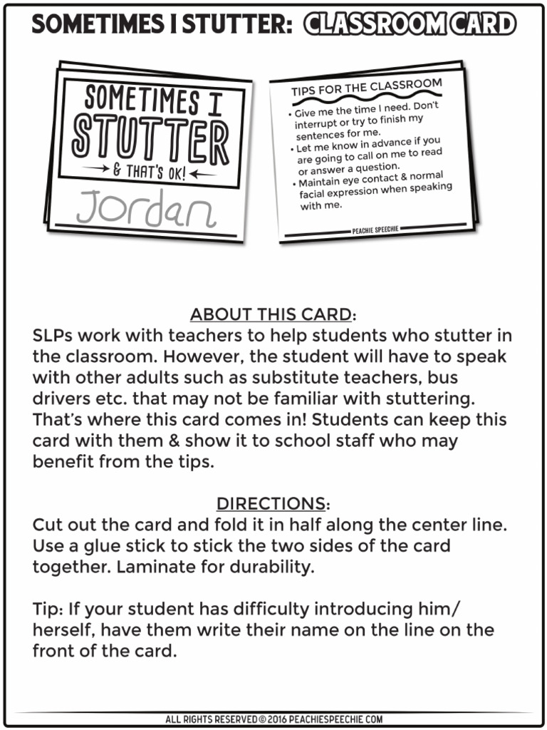 Sometimes I Stutter-Peachie Speechie | PDF