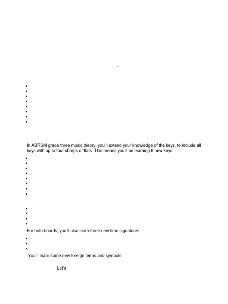 ABRSM Grade 3 Music Theory | PDF | Minor Scale | Scale (Music)