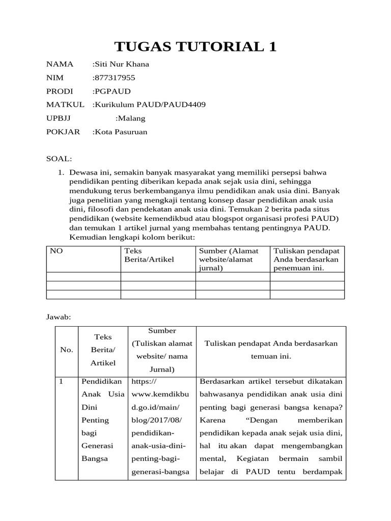 Tugas Tutorial 1 | PDF