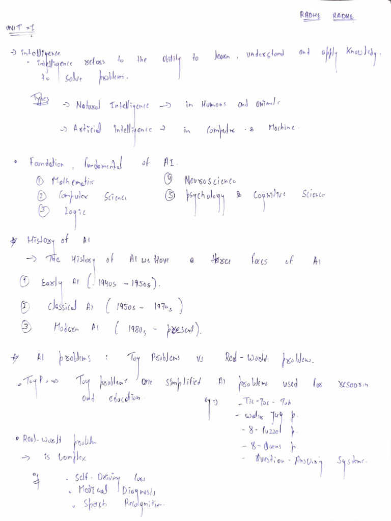 Artificial intelligence notes | PDF