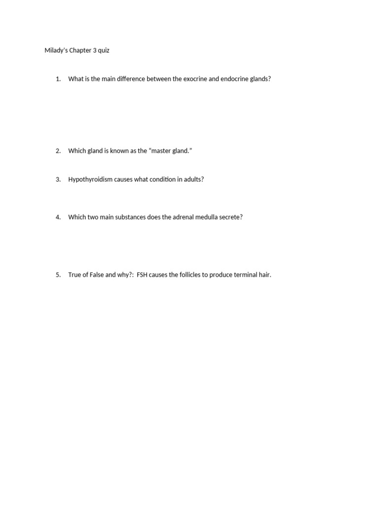 Miladys Chapter 3 and 4 Quiz | PDF