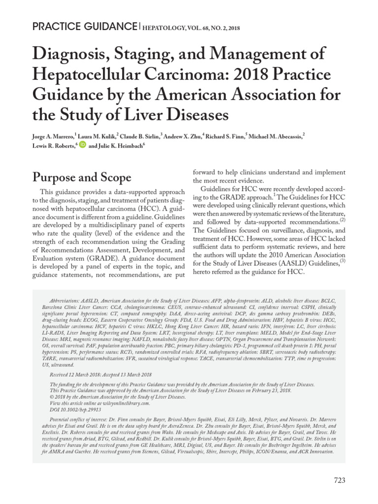 Hepatology - 2018 - Marrero - Diagnosis Staging and Management of Hepatocellular Carcinoma 2018 ...
