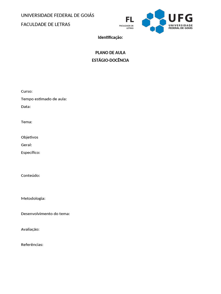 Plano de Aula - Estágio-Docência | PDF