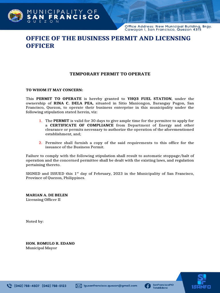 General Template for Letter BPLO | PDF